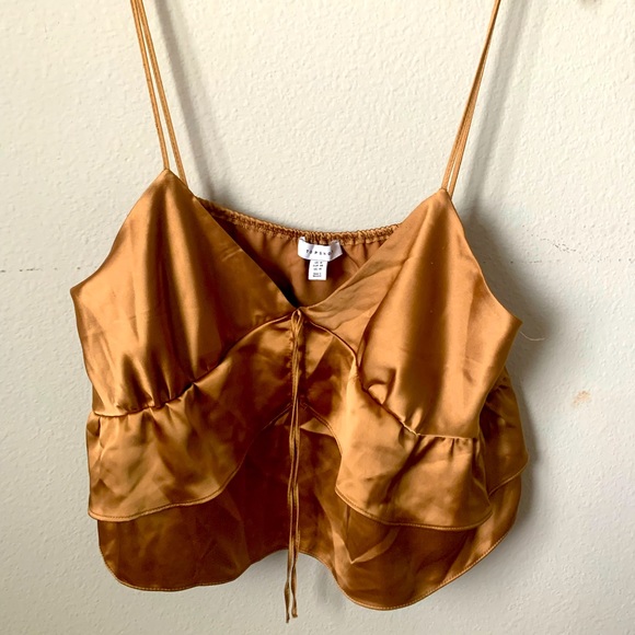 Topshop | Tops | Top Shop Gold Cropped Tank | Poshmark